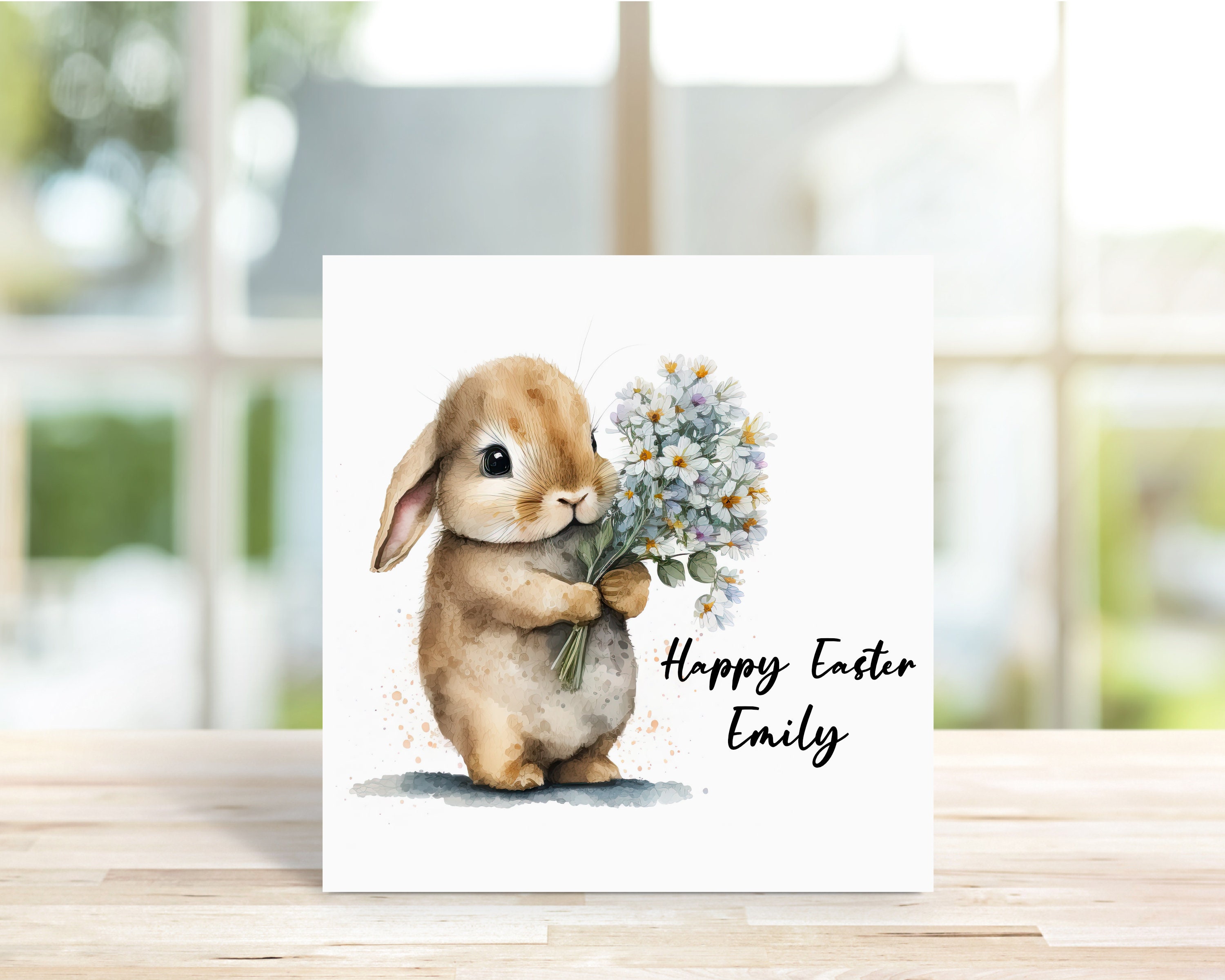 Personalised Easter Card, Bunny Easter Card, Easter Cards, Easter Bunny ...
