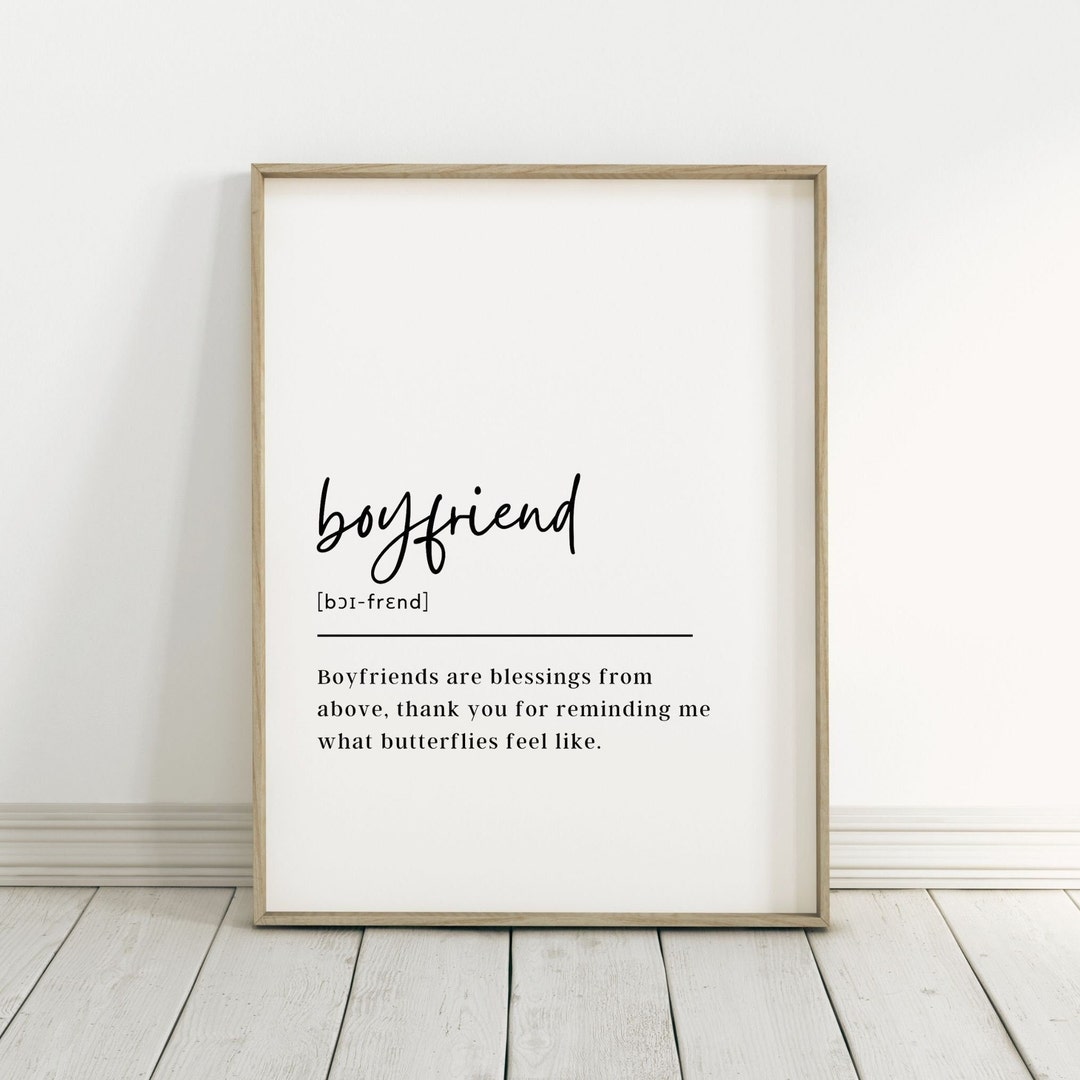 BOYFRIEND Definition and Meaning Home Wall Art Print Minimal - Etsy