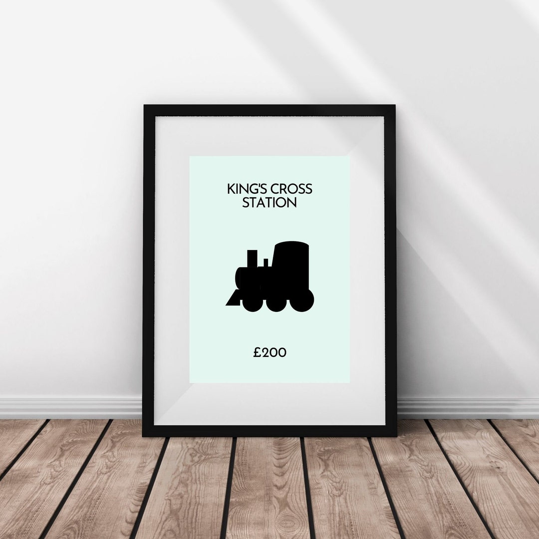 Retro Monopoly 'train Station' Wall Art Print Vintage Board Game ...