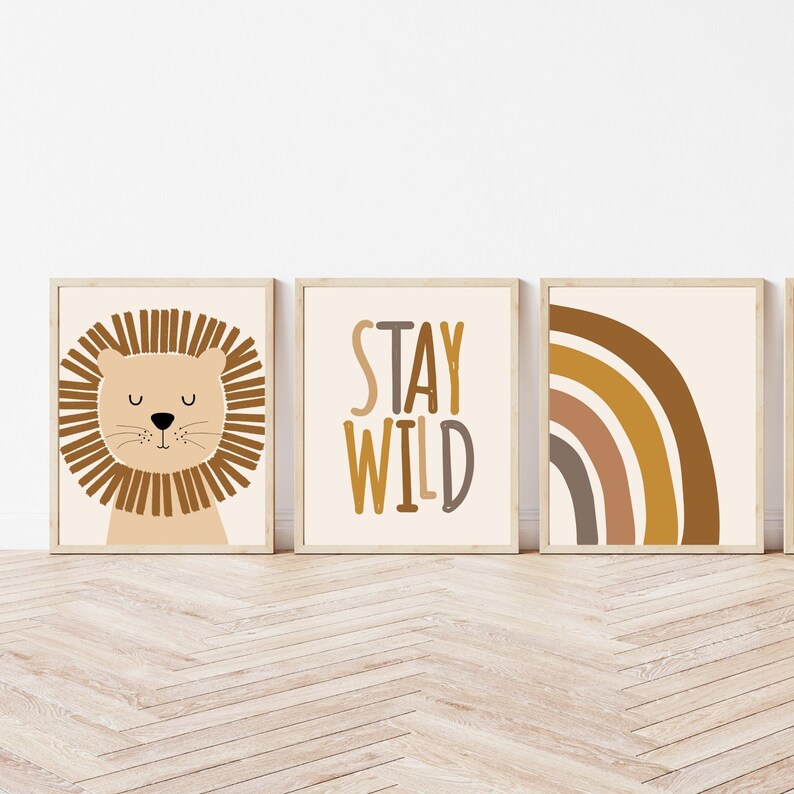 Jungle Animal 'stay Wild' Wall Art Prints for Children - Etsy Australia