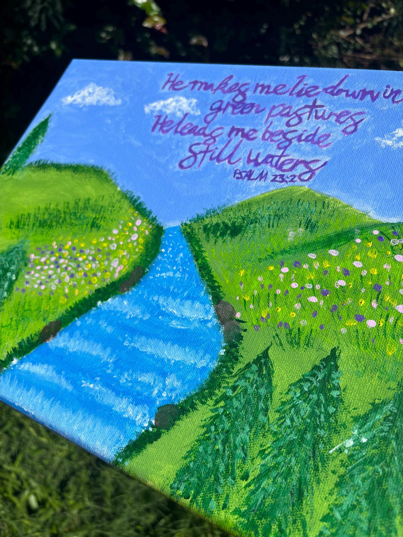 Psalm 23 Landscape Painting: Christian Art, Green Pastures - Etsy