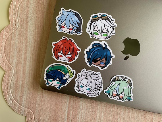 Lindo Genshin Impacto Chibi Head Sticker / Kaeya Diluc Venti - Etsy España