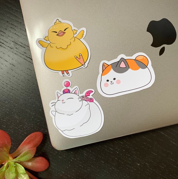 FFXIV Fat Mount Stickers Cute Cat Chocobo Moogle FF14 Final | Etsy