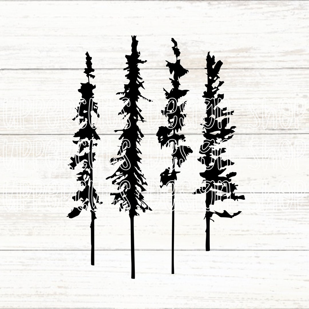 Skinny Pines SVG File, Tree DIY Graphic Tee, Forest Cuttable File for ...