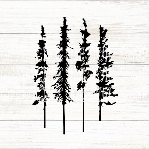 Three Trees SVG File Tree DIY Graphic Tee Forest Cuttable - Etsy