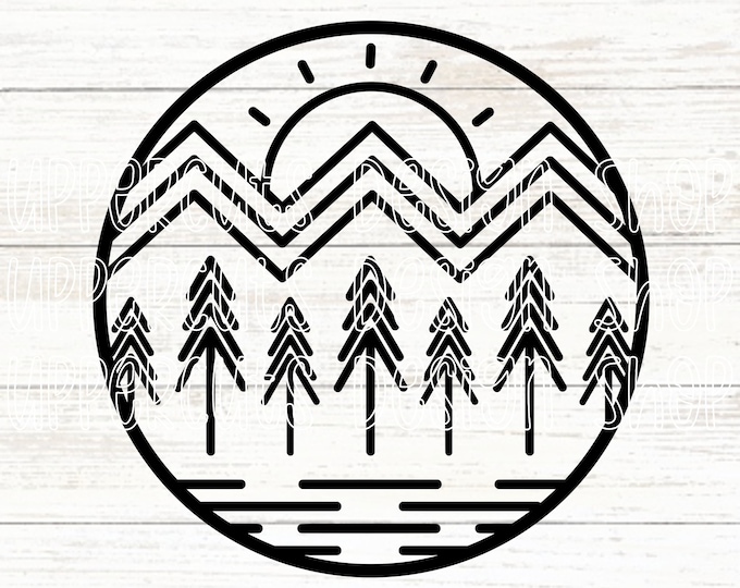Three Trees SVG File, Tree DIY Graphic Tee, Forest Cuttable File for ...