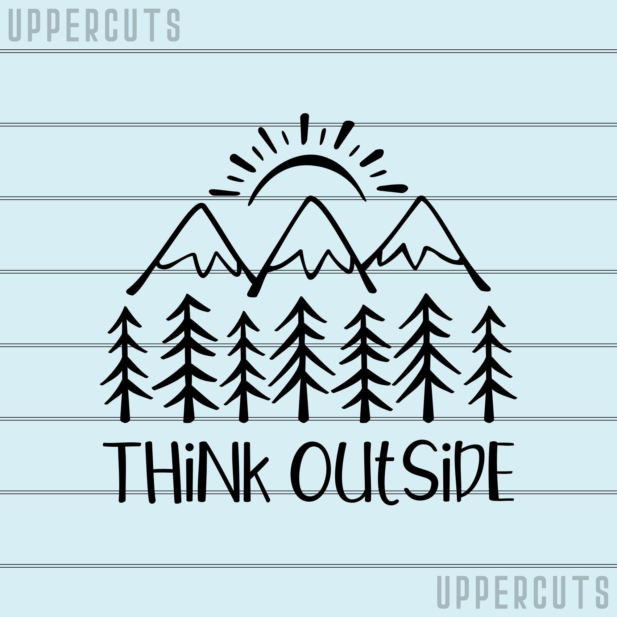 Think Outside SVG File Cute Outdoorsy Digital Download DIY | Etsy
