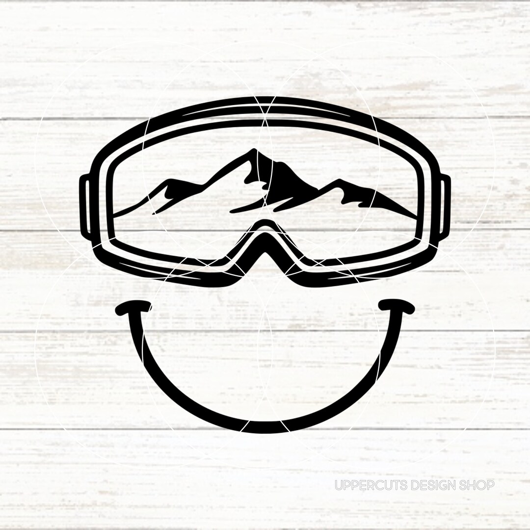 Mountain Goggles Svg, Cute Winter Svg, Winter Smiley Face, Skiing Svg ...