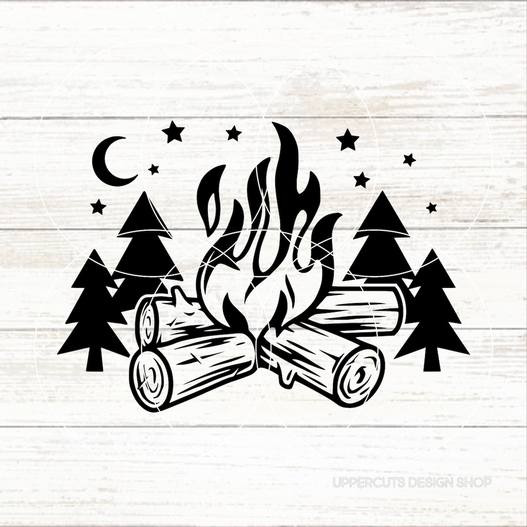 Campfire SVG, Campsite, Camping Trip, Campfire Graphic, Diy Camping T ...
