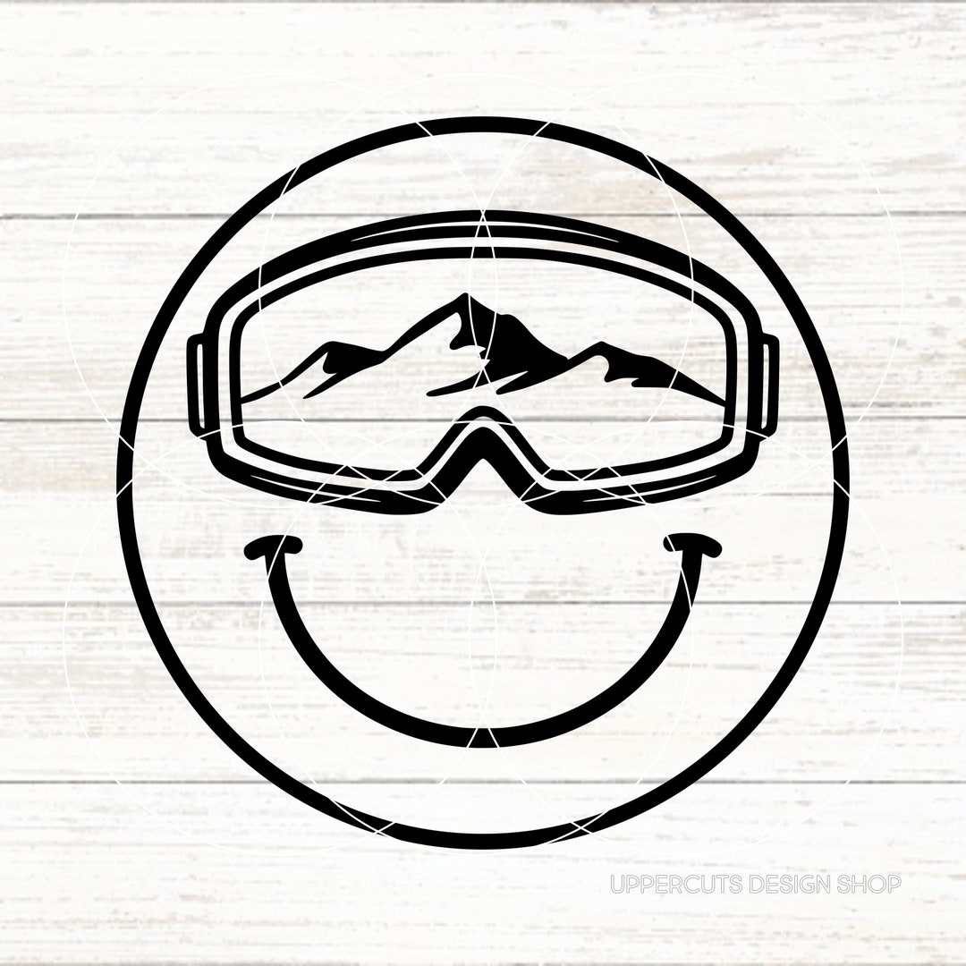 Mountain Goggles Svg, Cute Winter Svg, Winter Smiley Face, Skiing Svg ...