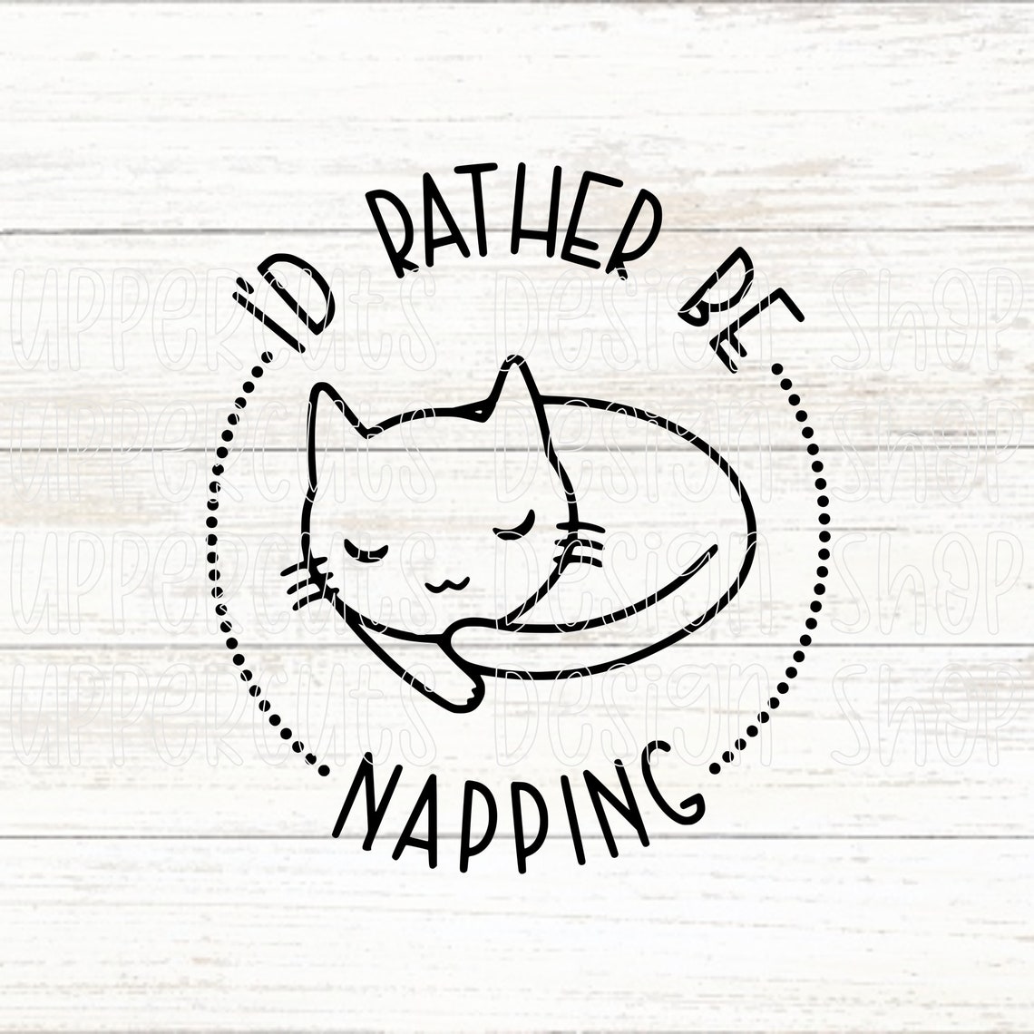 Cat Nap SVG, I'd Rather Be Napping SVG, Cute Sleeping Cat Graphic ...
