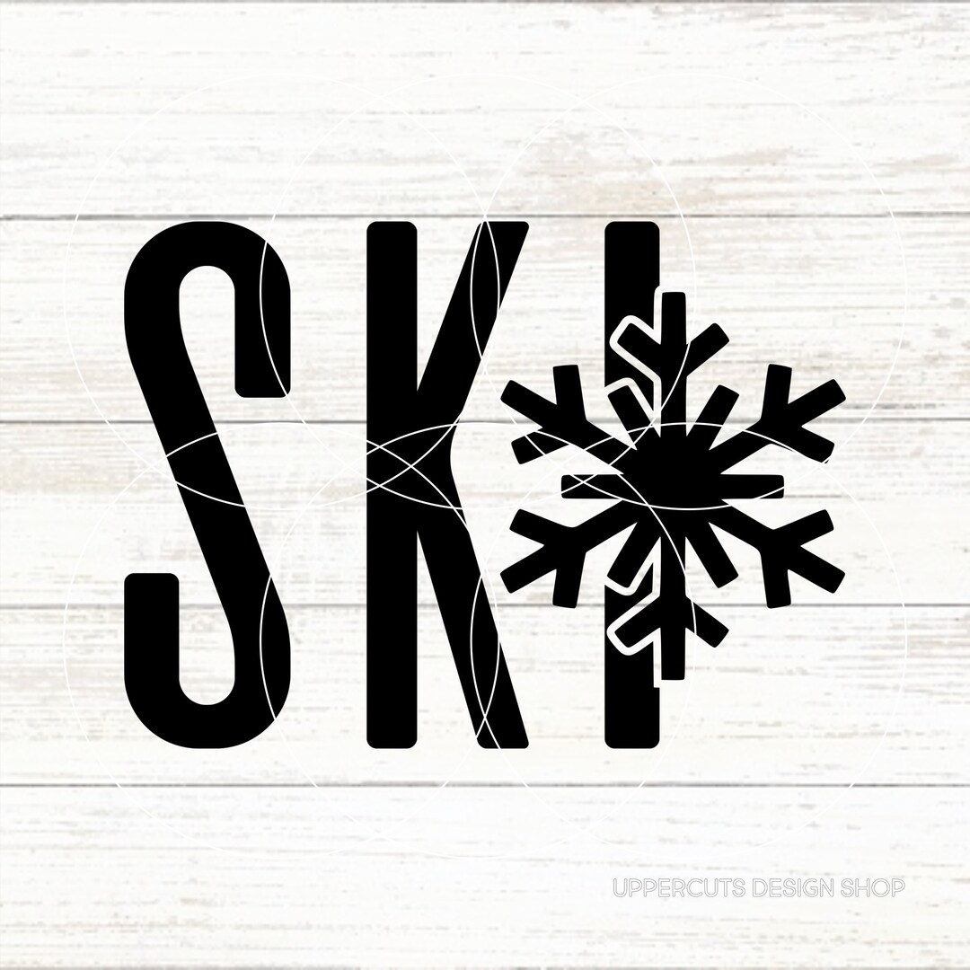 Ski SVG, Skiing Svg, Simple Ski Snowflake Graphic, Apres Ski Graphic ...