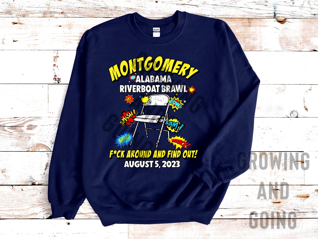 The Epic Montgomery Brawl Folding Chair Meme FAFO Sweatshirt - Etsy UK