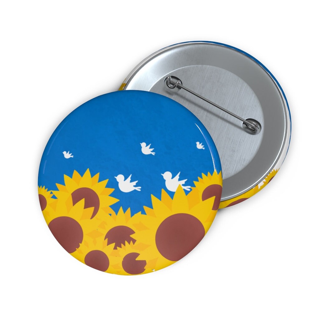 Beautiful Ukraine Pin Colors Peace Support Ukraine Sunflowers Pin Stand ...