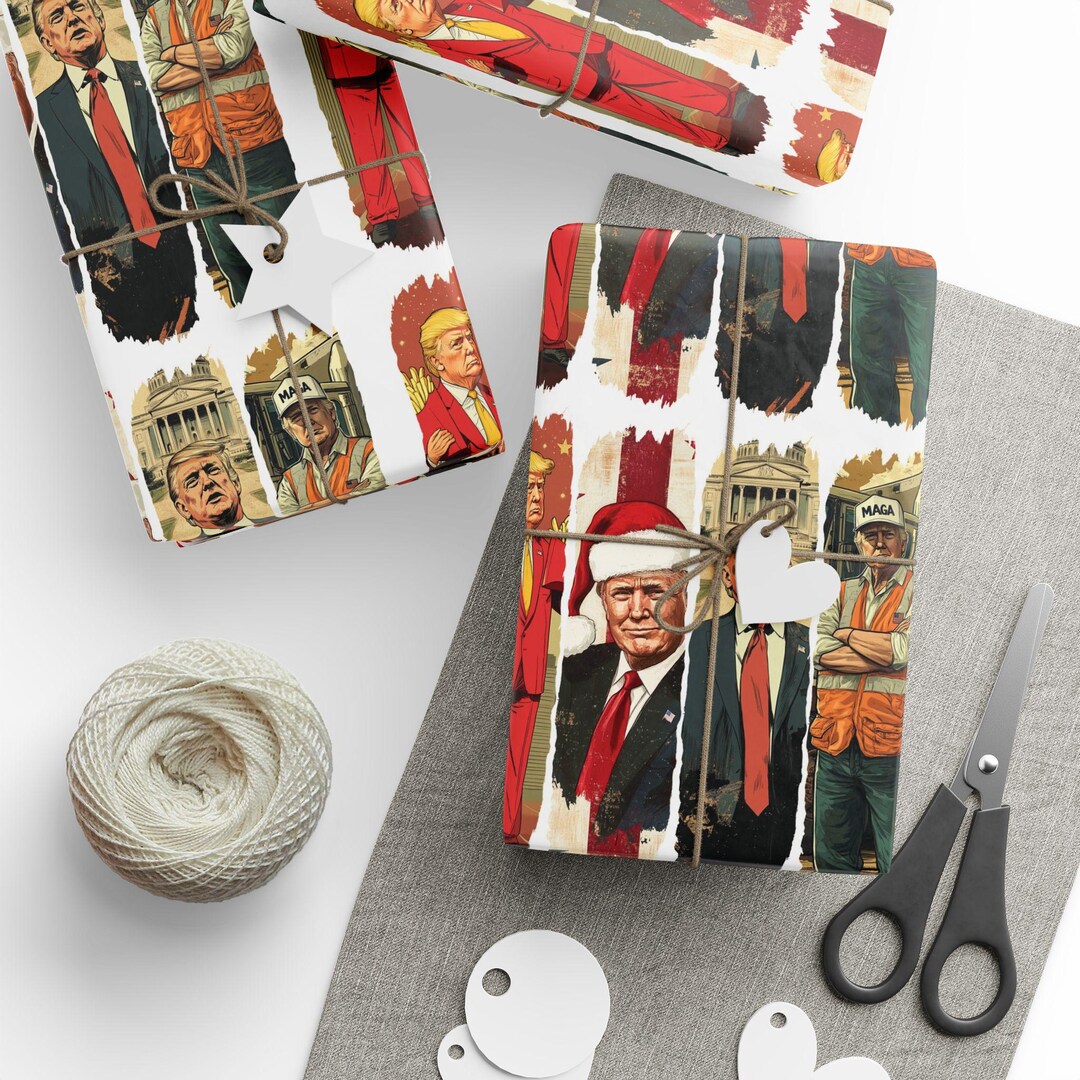 Wonderful Trump the Icon, Christmas Trump Gift Wrap, Trump Wrapping ...