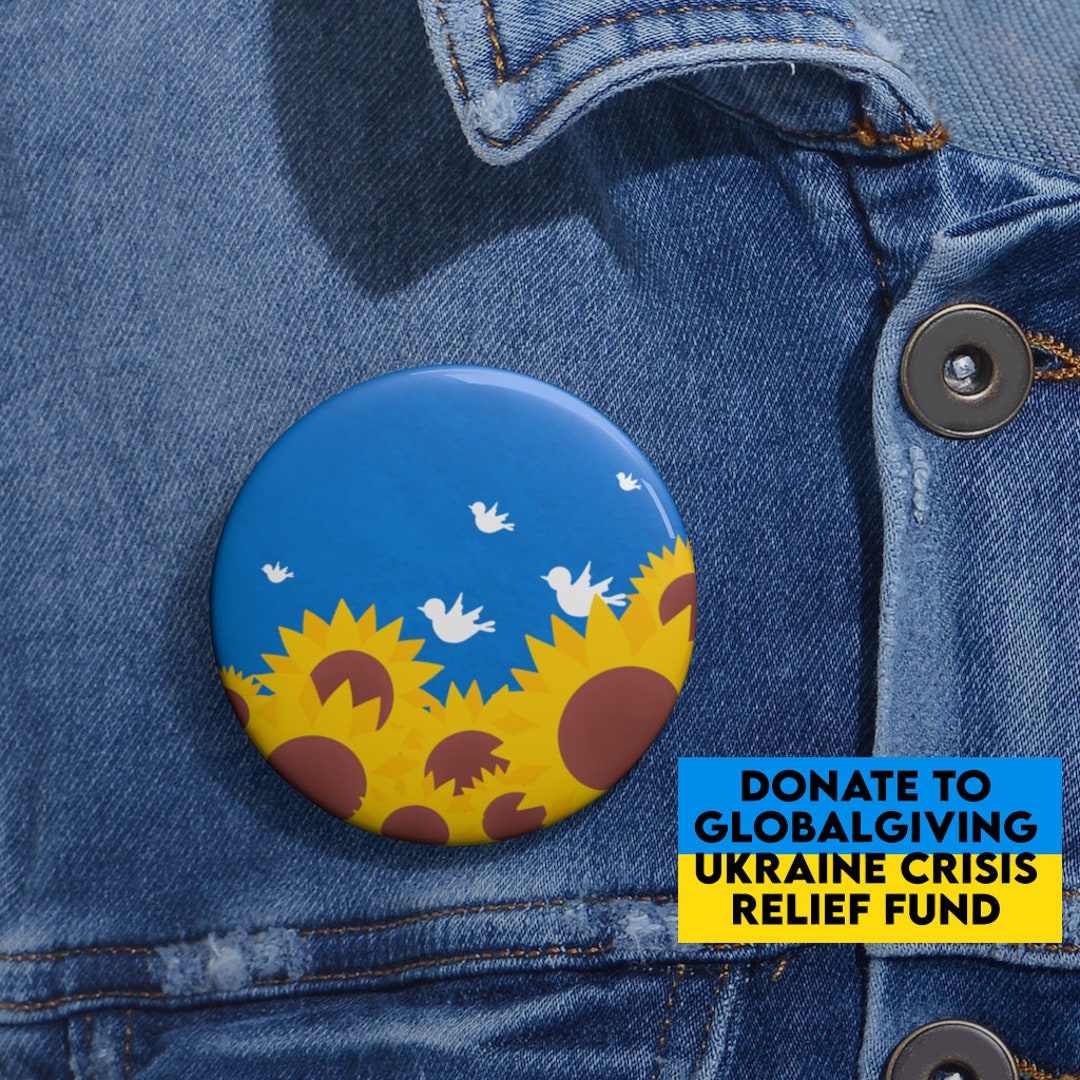 Beautiful Ukraine Pin Colors Peace Support Ukraine Sunflowers Pin Stand ...