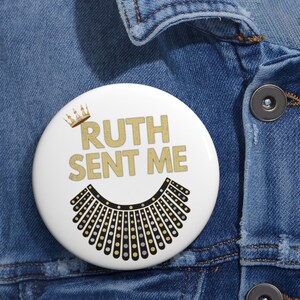 Ruth Sent Me Dissent Collar Pin - RBG Ruth Bader Ginsburg Custom Pin ...