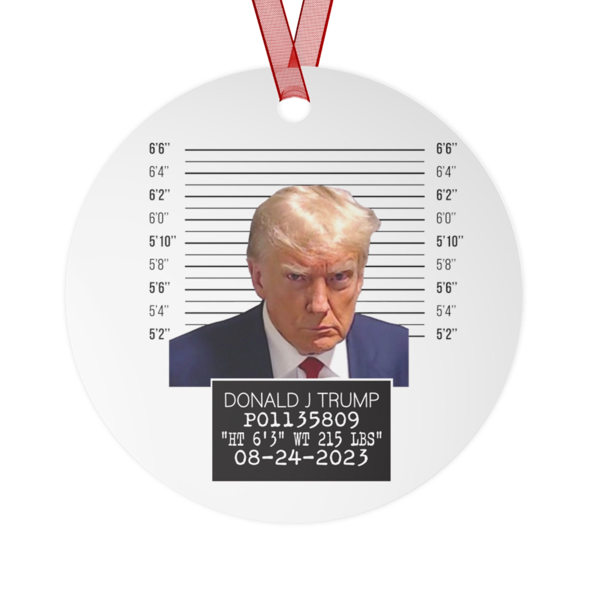 The Trump Mugshot 2023 Keepsake Metal Ornaments - Trump Ornament Trump ...