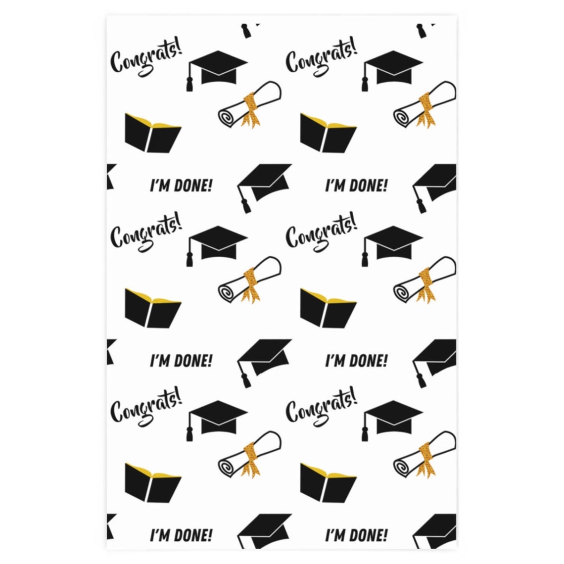 Diploma Graduation Gift Wrapping Paper for Gift Congrats | Etsy