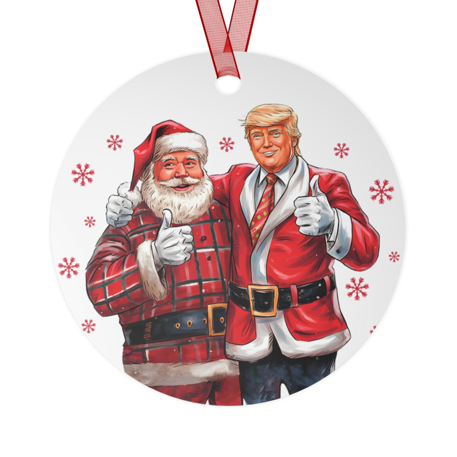 Santa Trump Christmas Ornament, Lightweight Durable Double Sided Metal ...