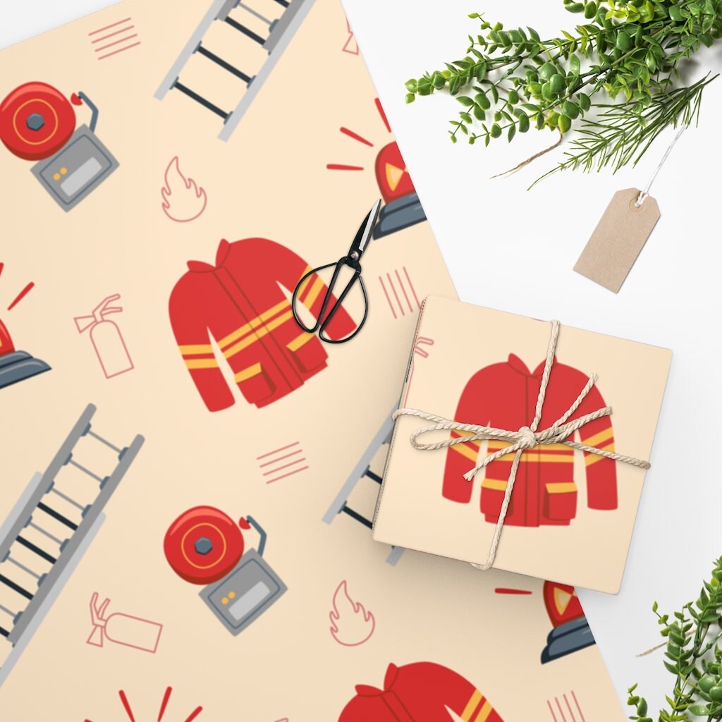 Firefighter Wrapping Paper for Gifts Firefighter Gifts Help | Etsy