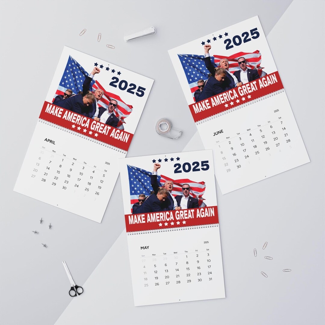 USA Patriotic 2025 Calendar, Great Trump Fist, Trump Calendar, Trump ...
