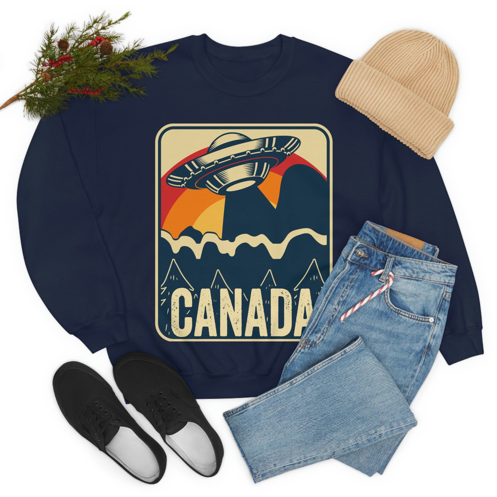 Canada UFO Trudeau Vintage Style Sweatshirt Style Unisex Heavy Blend ...
