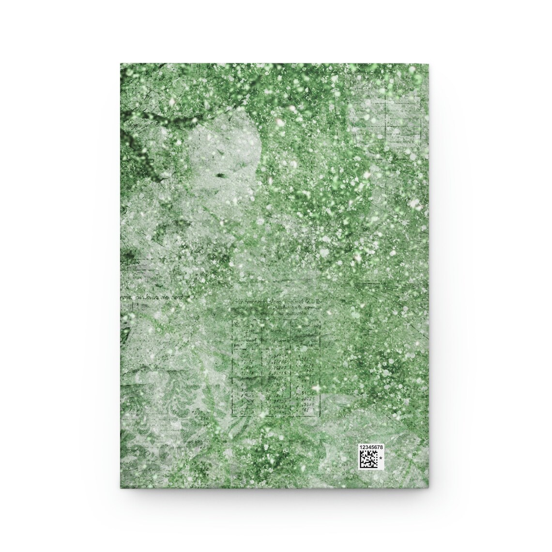 Glimmery Green Crumpled Style Vintage News Print Hardcover Journal ...