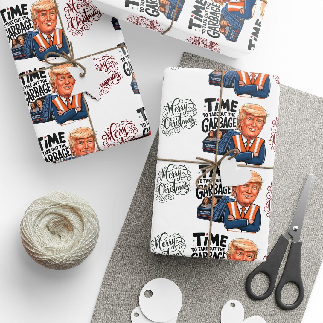 Funny Trump Gift Wrap, Trump Christmas, Trump Wrapping Paper for Gifts ...