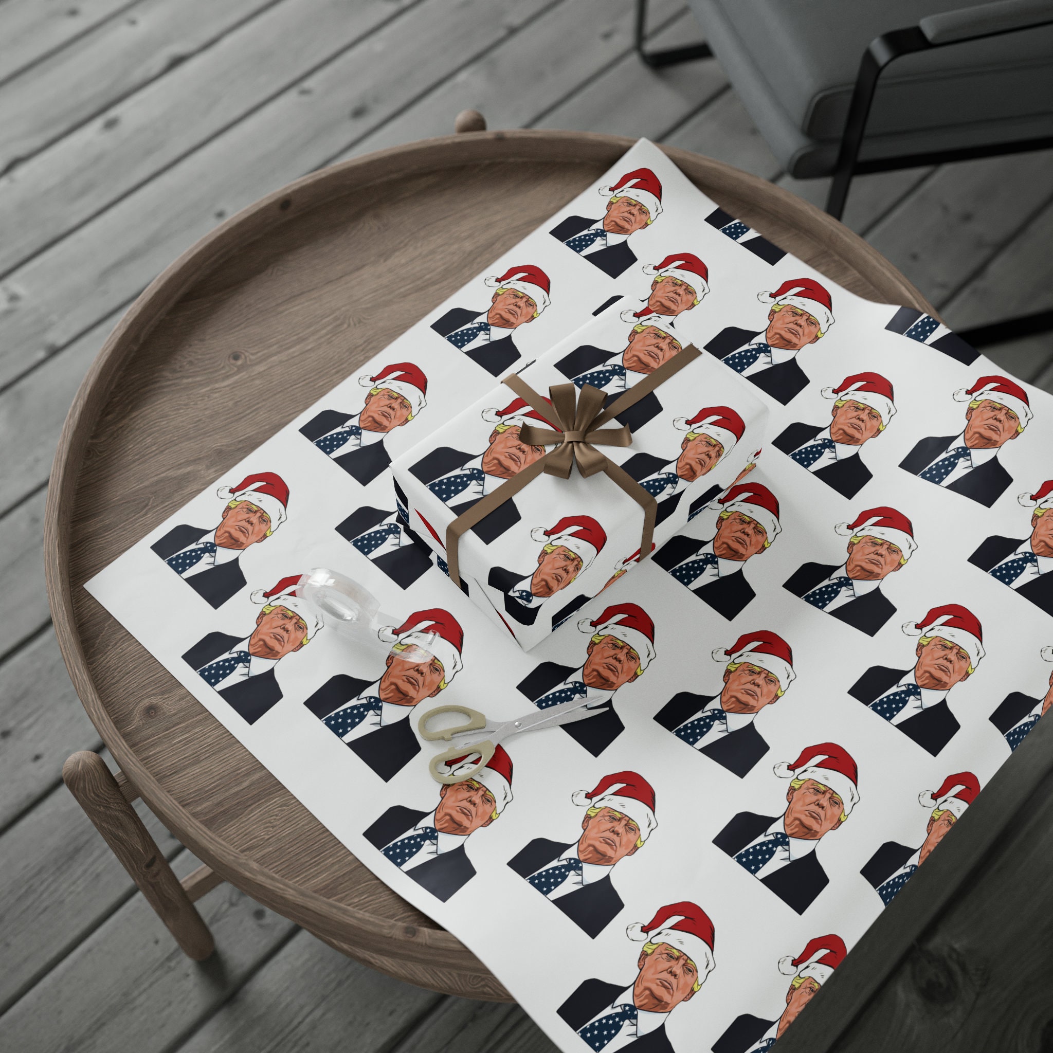 Santa Trump Wrapping Paper for Gifts - Pro Trump Christmas Gift Wrap ...