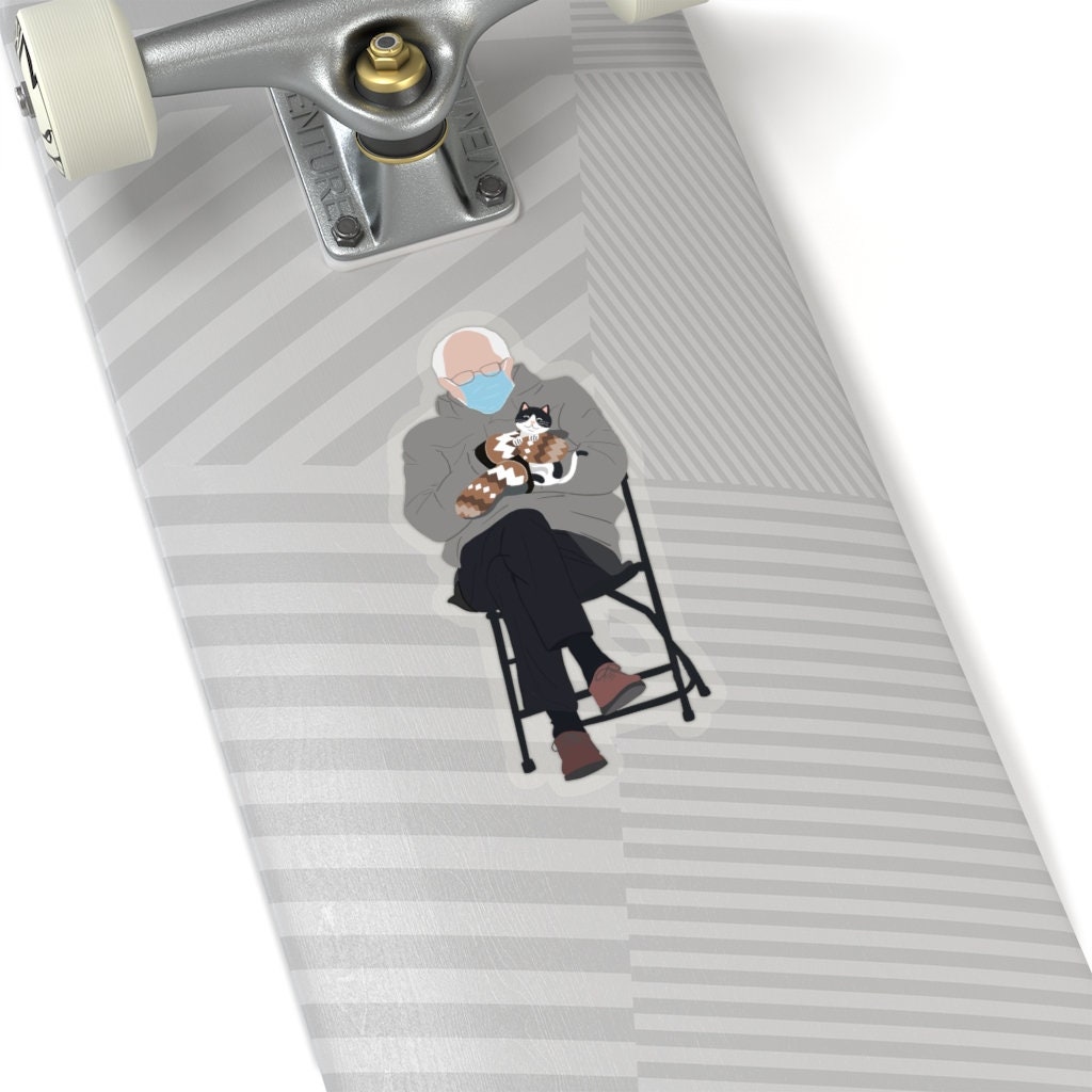 Bernie Sanders Cat Sitting Meme Sticker Bernie Sitting Meme | Etsy