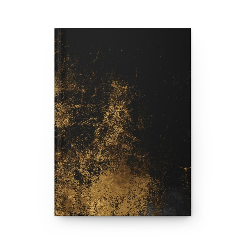 Bold Beautiful Black Gold Print Hardcover Journal Matte Vintage Style ...