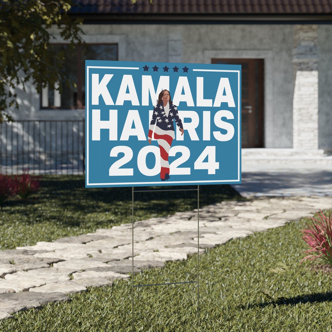 Kamala Harris Sign, Harris Walz Lawn Sign, Double Sided Yard Sign With ...