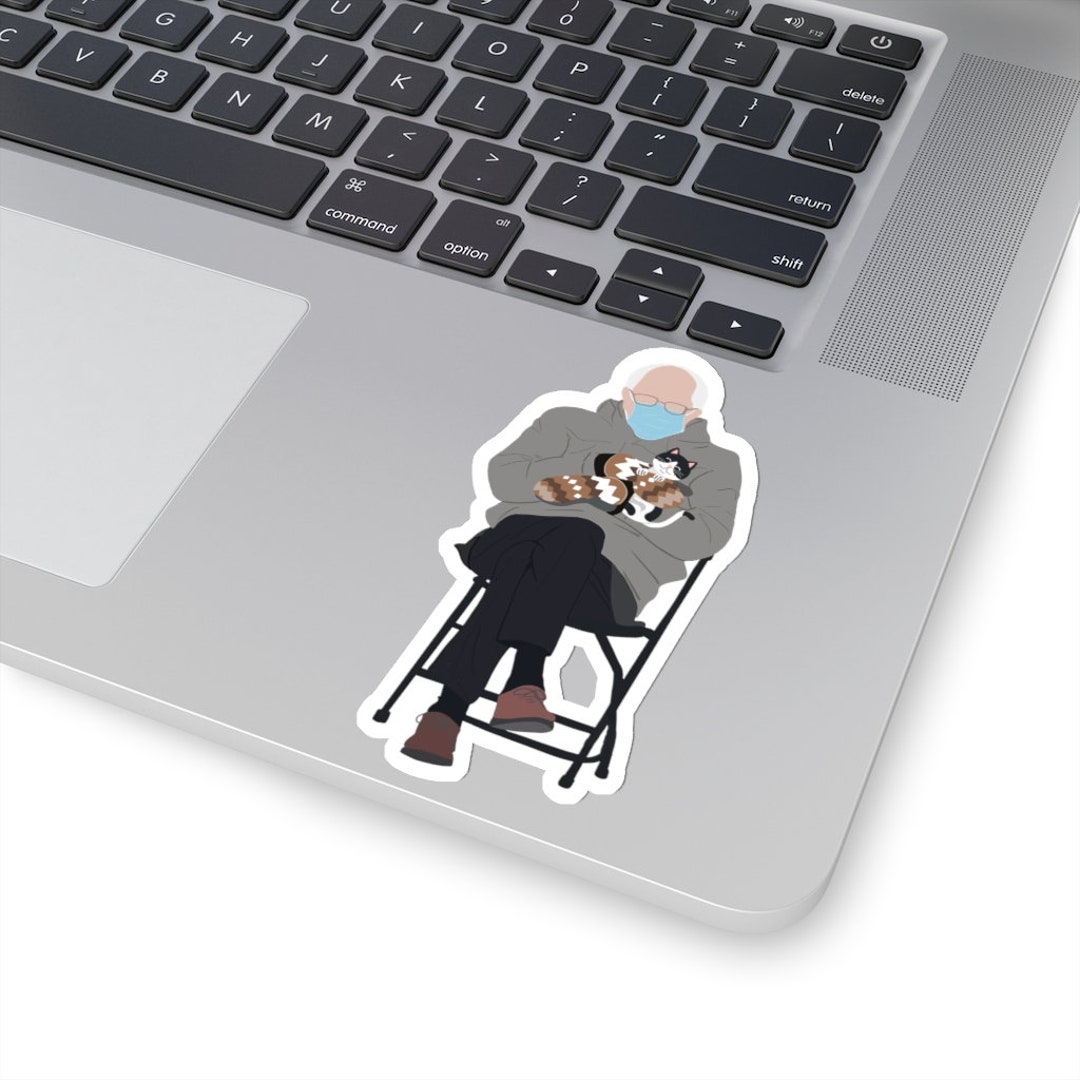 Bernie Sanders Cat Sitting Meme Sticker - Bernie Sitting Meme 2021 ...