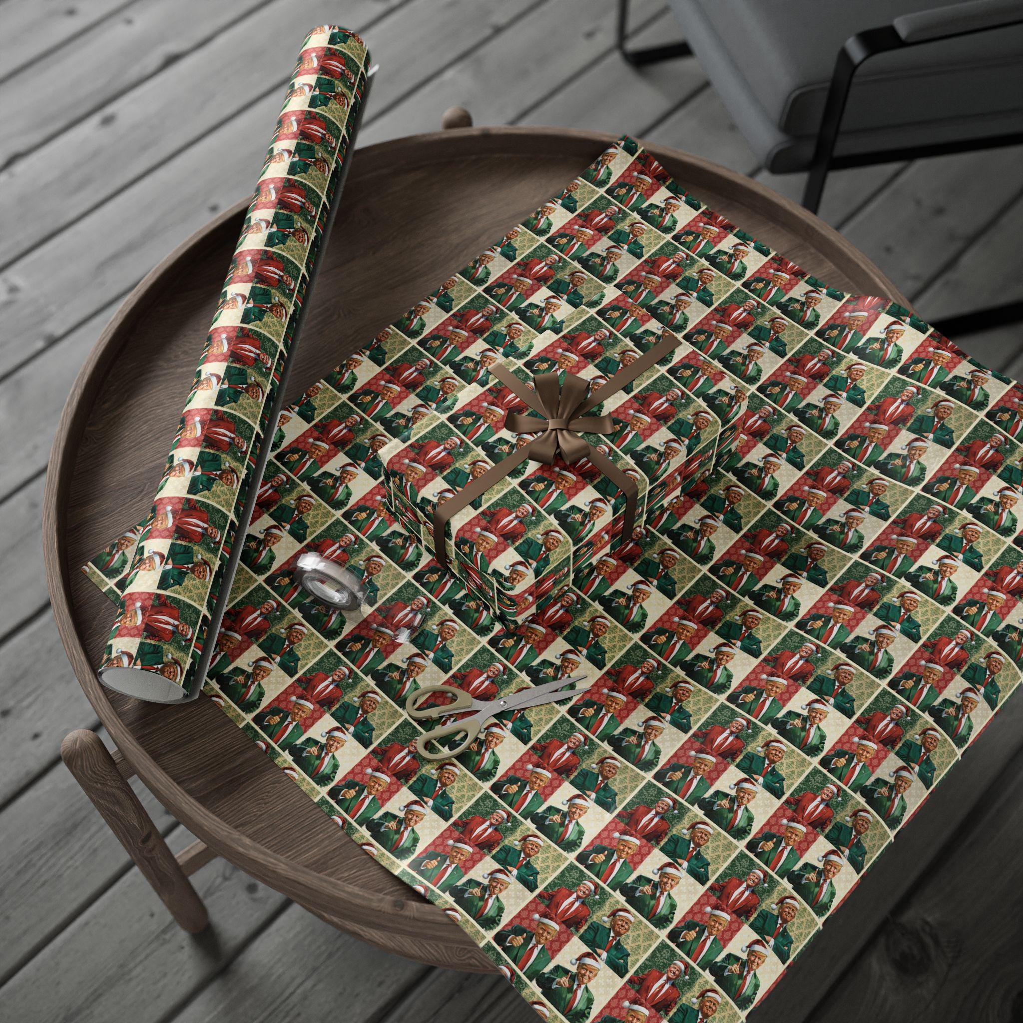 Jolly Trump Christmas, Christmas Trump Gift Wrap, Trump Wrapping Paper ...