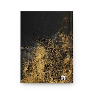 Bold Beautiful Black Gold Print Hardcover Journal Matte Vintage Style ...
