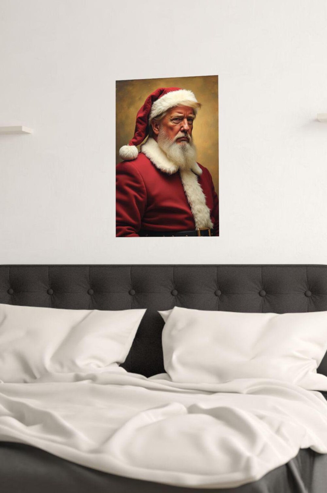 Santa Trump Poster, Trump Wall Art Poster, Satin Poster (210gsm ...