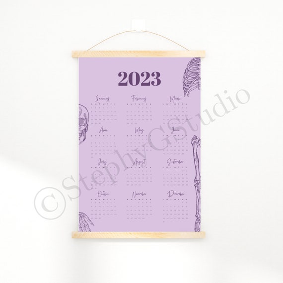2023 A3 Skeleton Calendar in DARK - Etsy