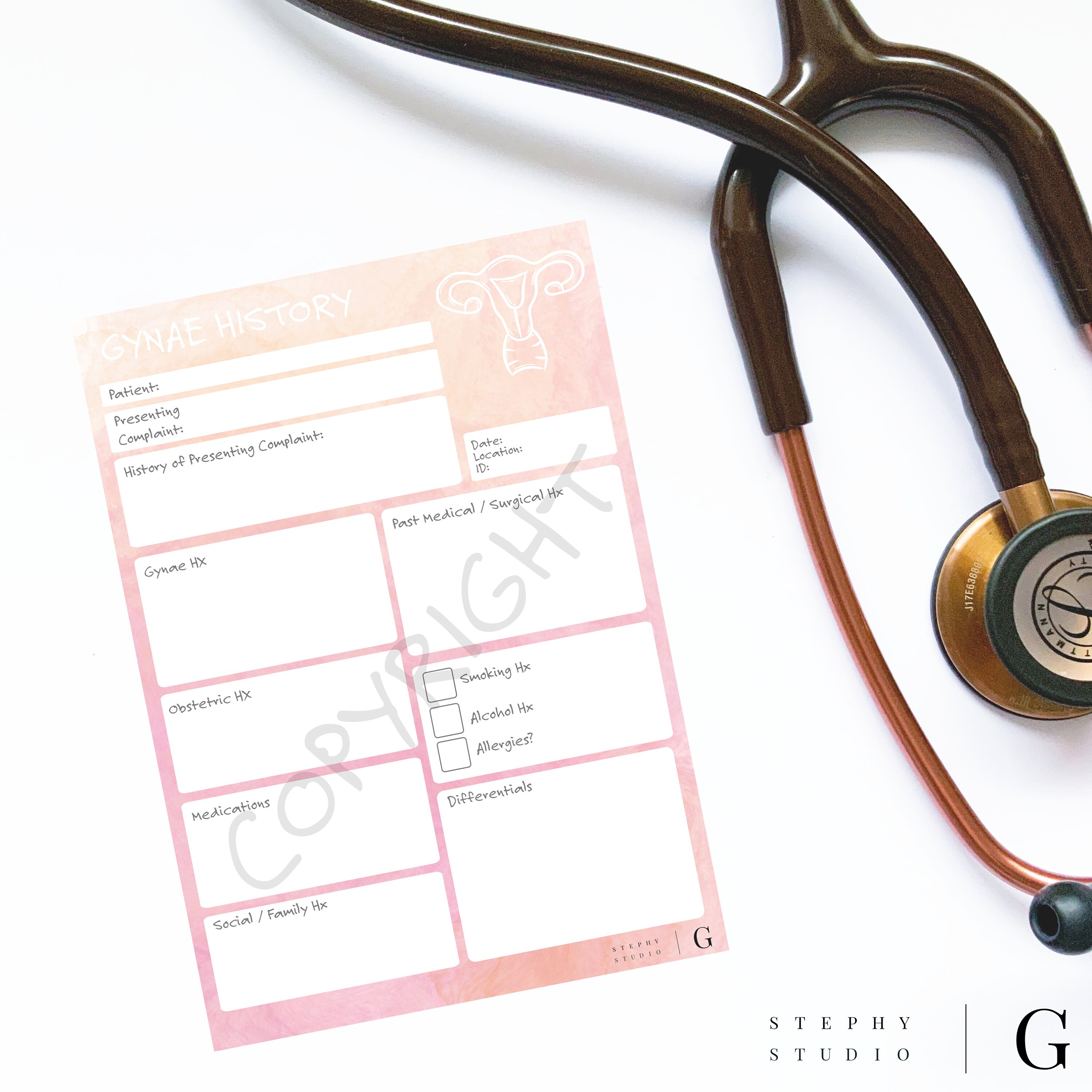 GYNAE Medical History Template Duo DIGITAL DOWNLOAD Medicine ...