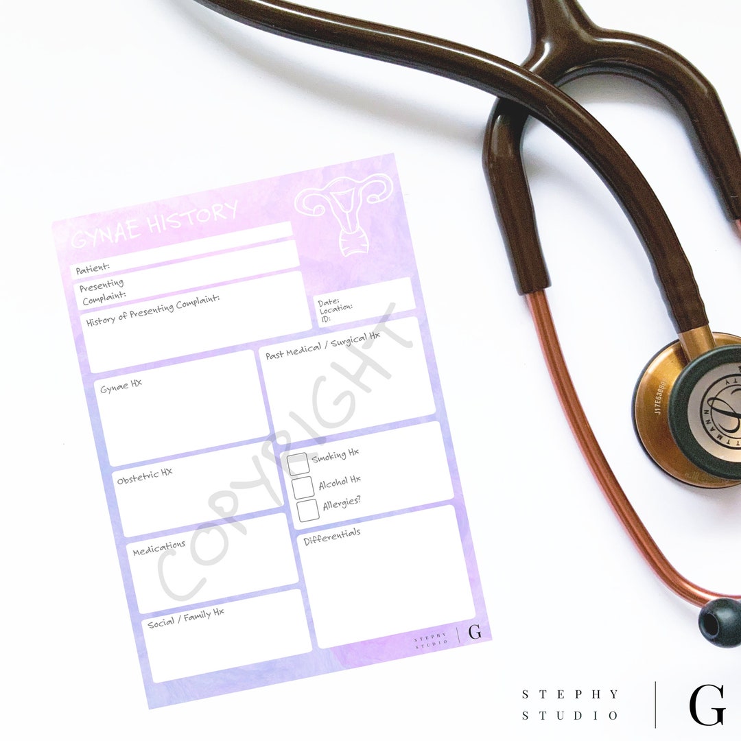 GYNAE Medical History Template Duo DIGITAL DOWNLOAD - Etsy Australia