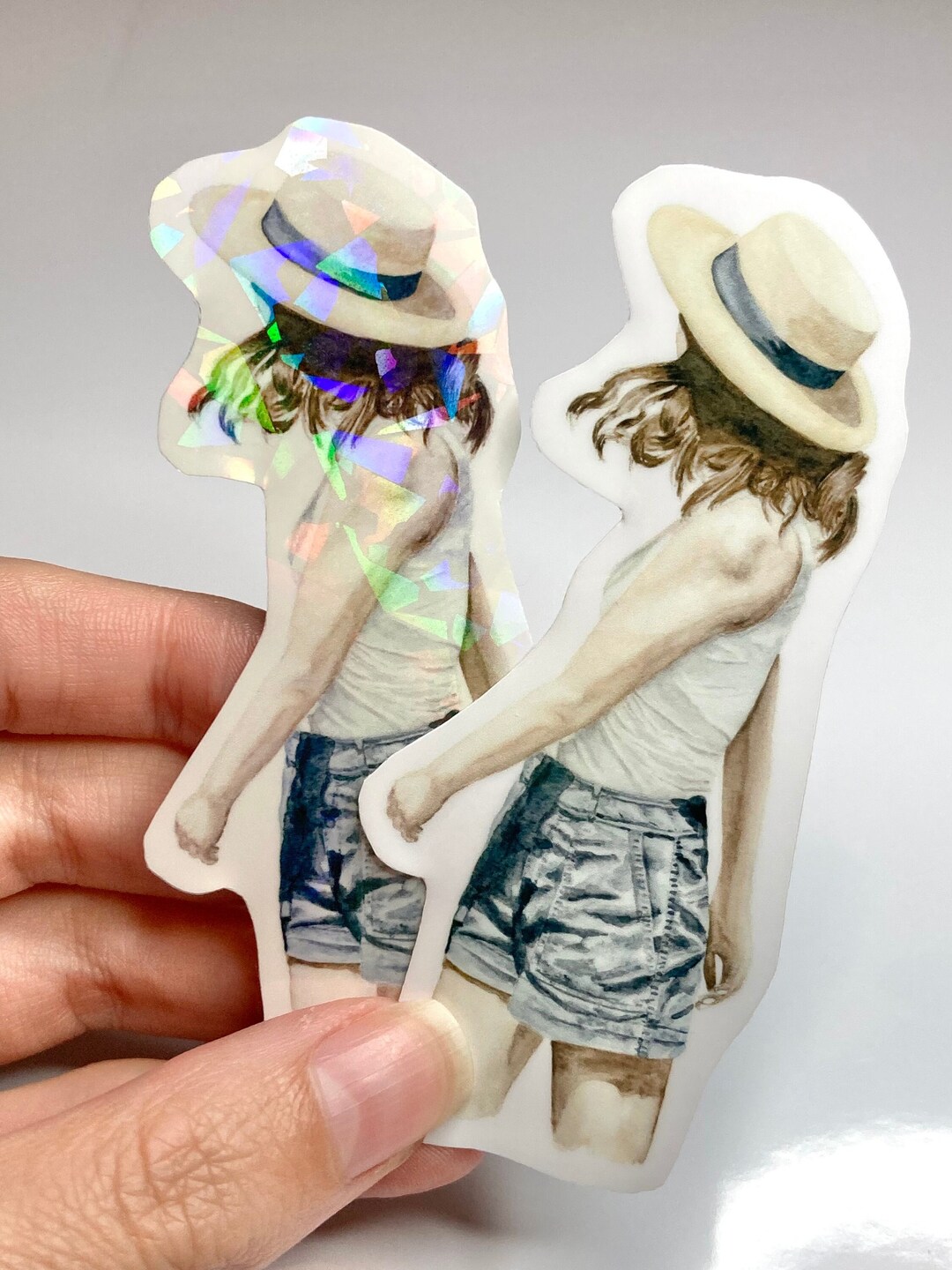 Cute Watercolour Lady Vinyl Sticker Lady Stickers Tumbler Stickers ...