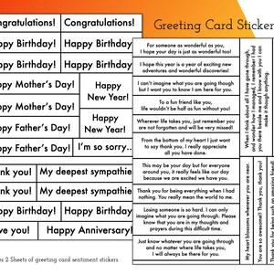 Sentiment Stickers Stickers for Cards Stickers for - Etsy