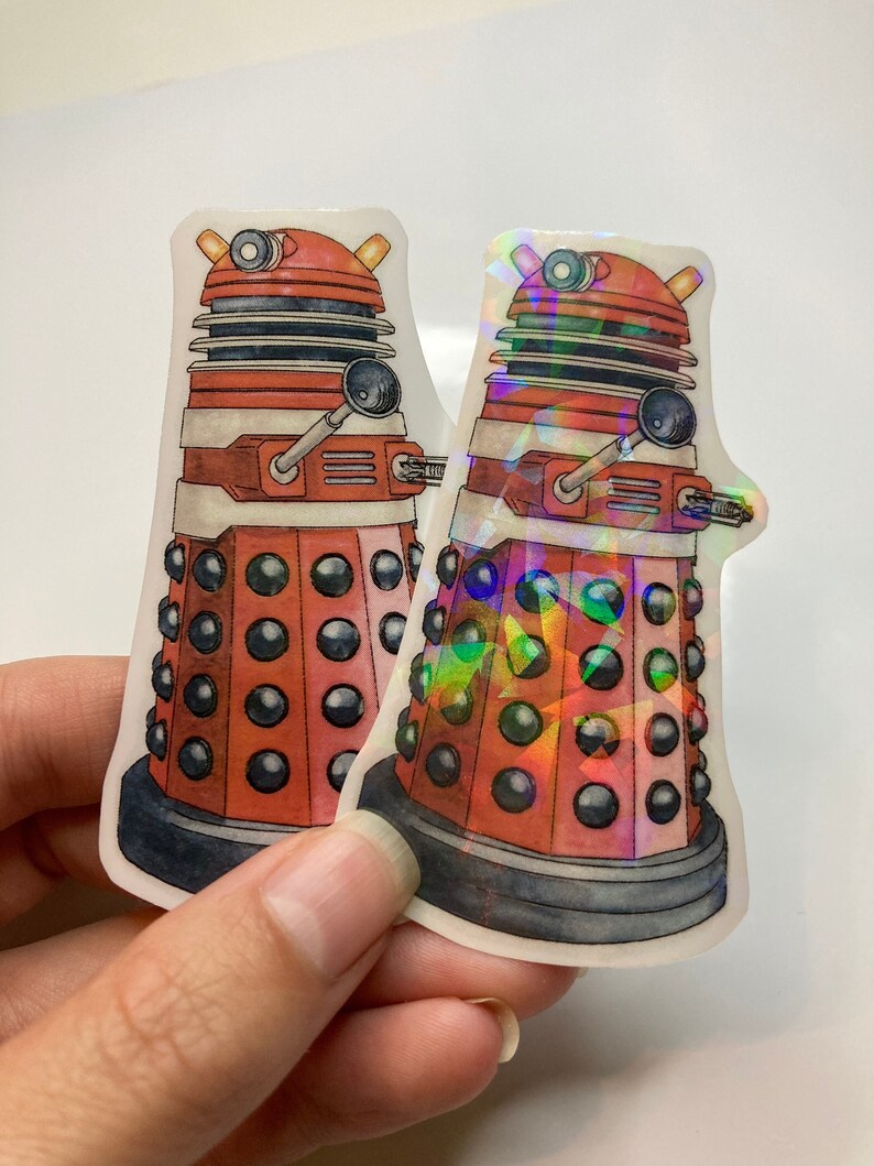 Dalek Sticker Vinyl Dr. Who Holographic Stickers British - Etsy