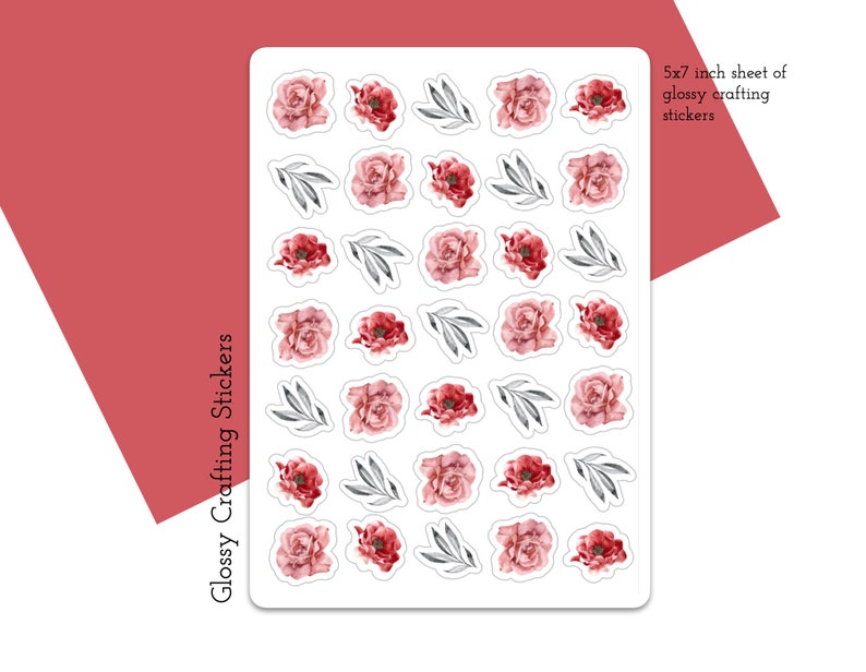 Mini Glossy Rose Stickers Cute Little Floral Stickers - Etsy