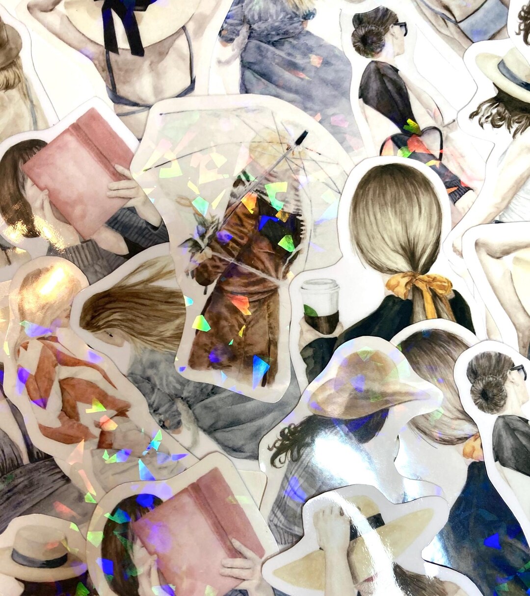 Cute Watercolour Lady Vinyl Stickers | Lady Stickers | Tumbler Stickers ...