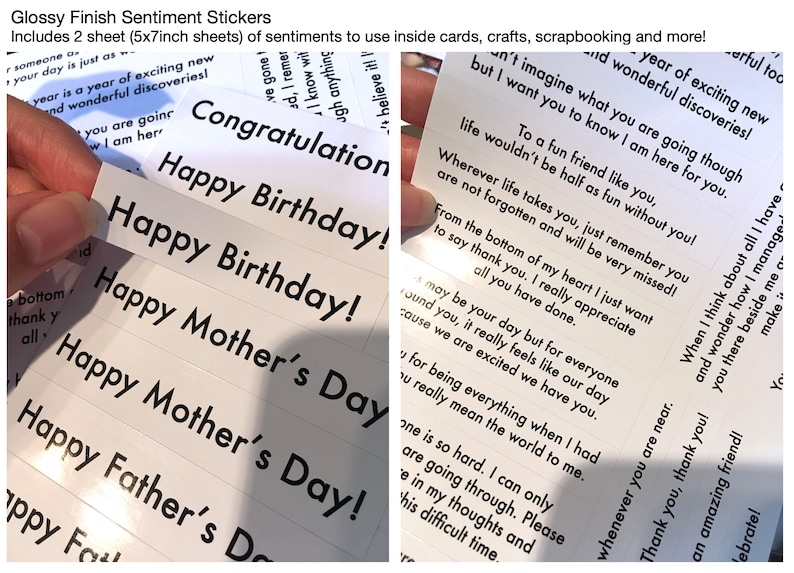 Sentiment Stickers Stickers for Cards Stickers for - Etsy