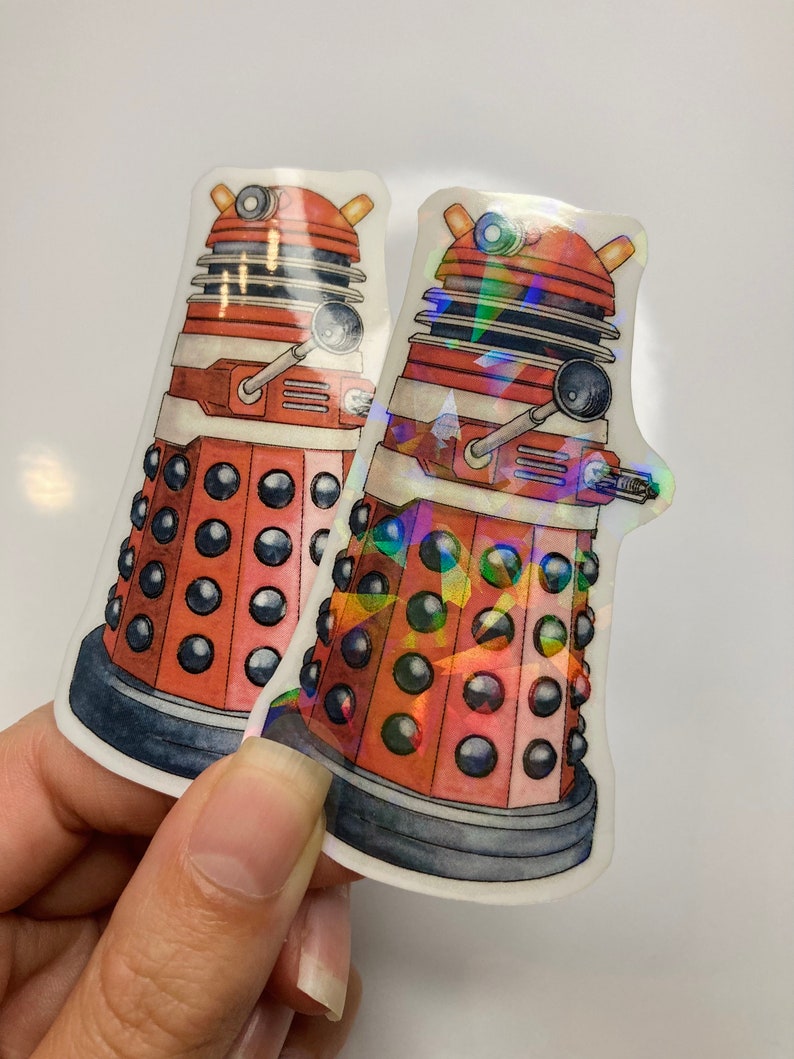 Dalek Sticker | Vinyl Dr. Who Holographic Stickers | British Police Box ...