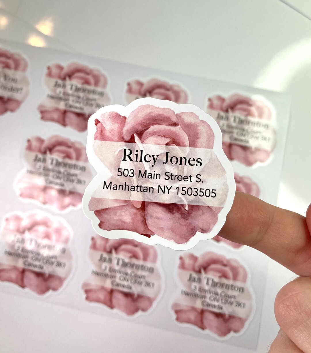 Glossy Rose Return Address Labels | Personalize, Customize Return ...