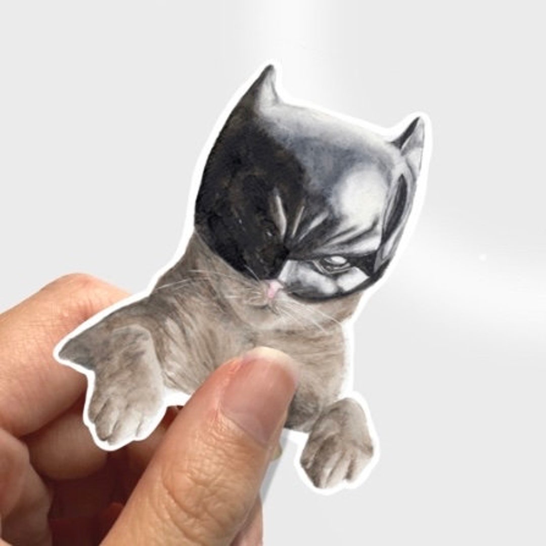 Batcat Comic Book Fan Art Sticker Holographic Vinyl Die Cut - Etsy