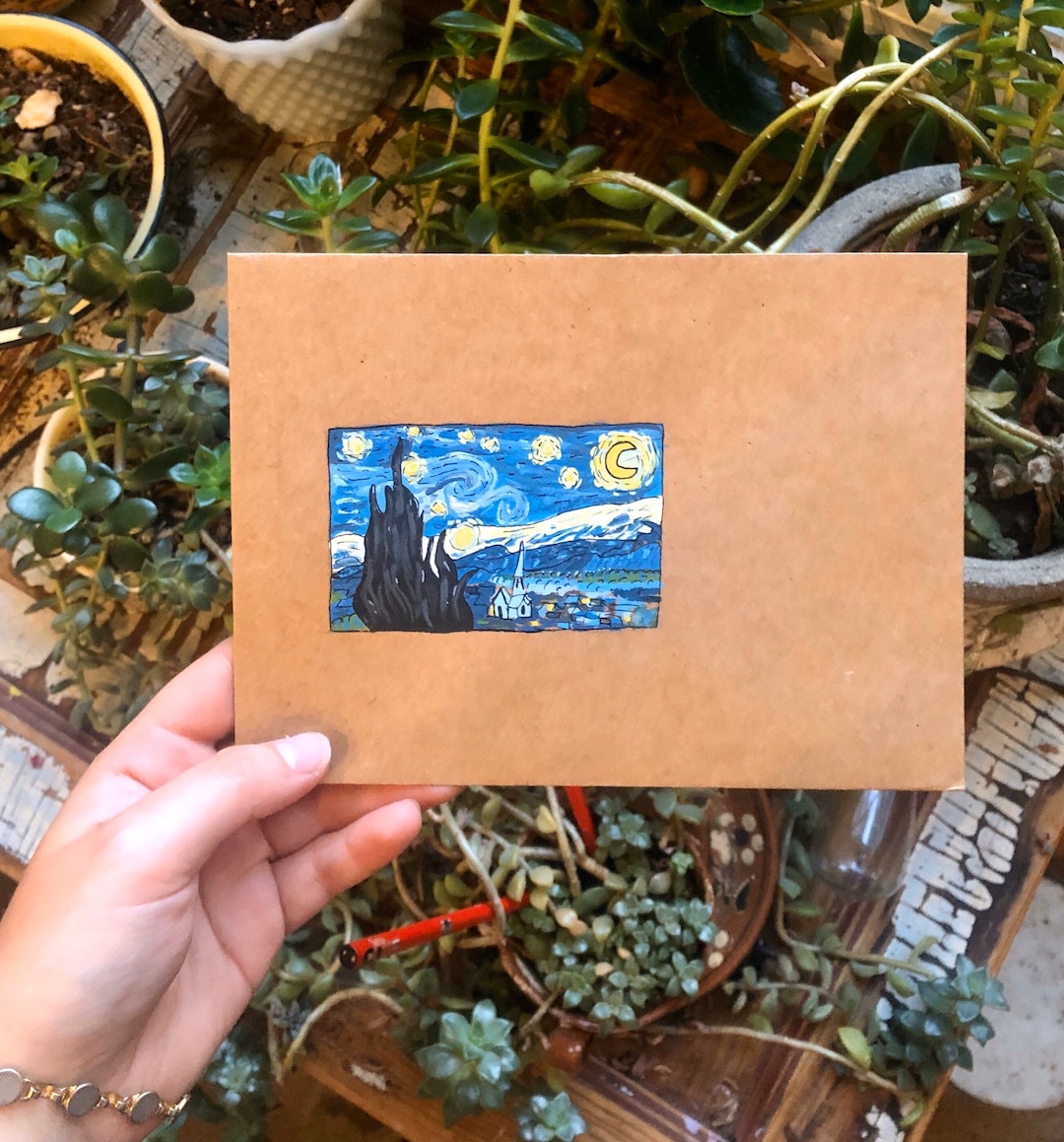 Hand-painted “the Starry Night” Envelope - Etsy